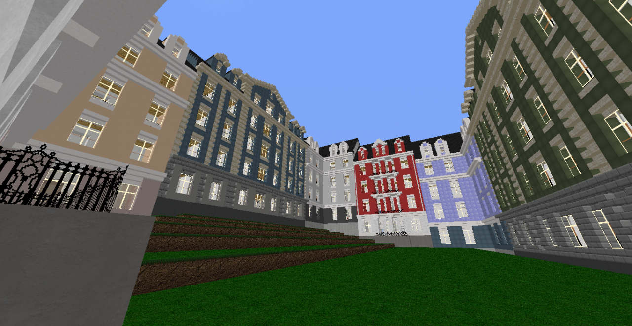 European city block apartments Minecraft Map