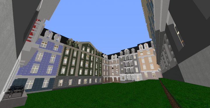 European city block apartments Minecraft Map