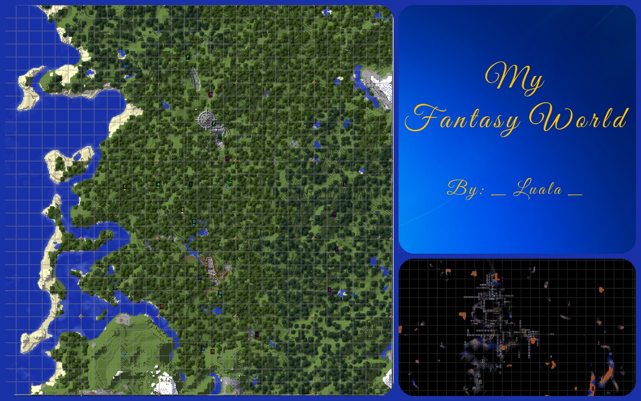 The summary for "My Fantasy World" project. Minecraft Map