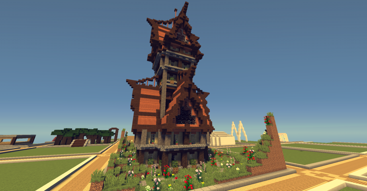 Medieval Tall Mansion Design With a Twist Minecraft Map