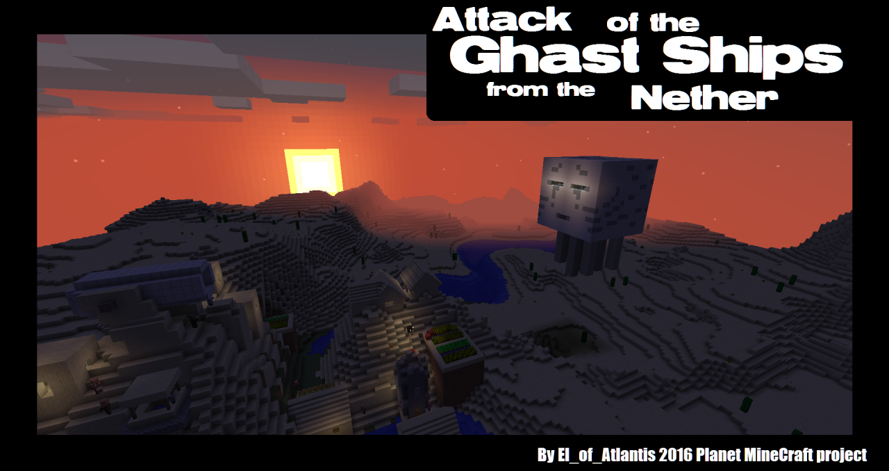 Attack of the Ghast Ships from the Nether Minecraft Map