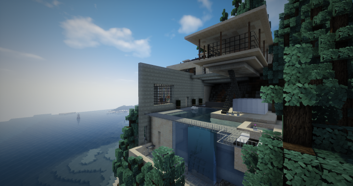 Modern Cliffside Home. Minecraft Map
