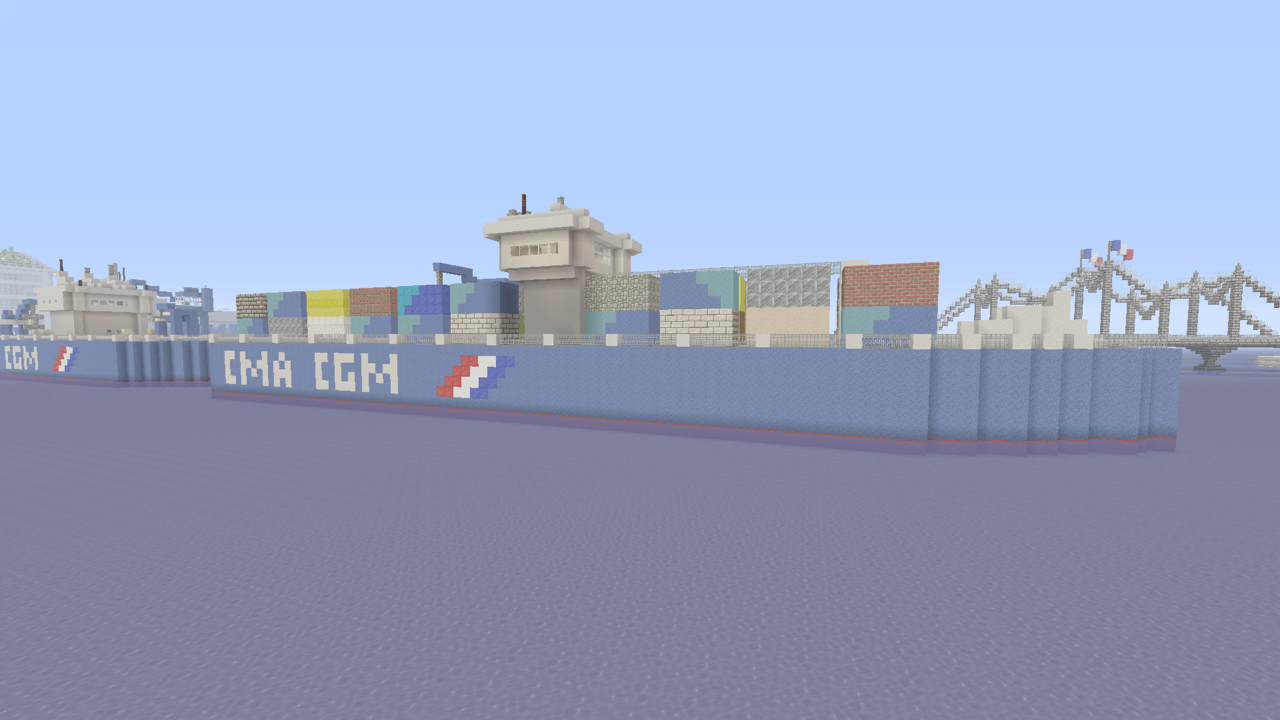 Porte Conteneurs CMA CGM / CMA CGM Container Ship Minecraft Map