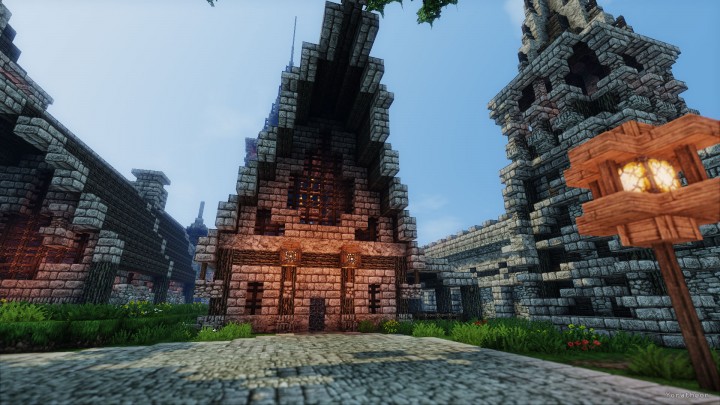 Torval - A medieval village built in survival Minecraft Map
