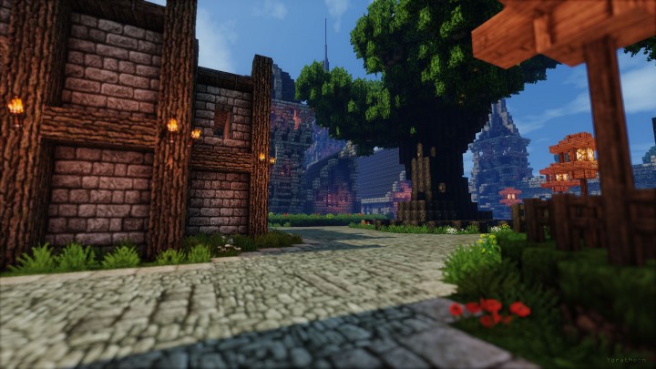 Torval - A medieval village built in survival Minecraft Map