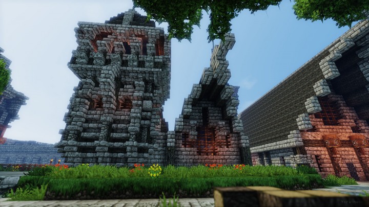 Torval - A medieval village built in survival Minecraft Map