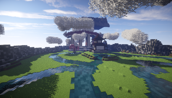 Japanese floating spawn island Minecraft Map