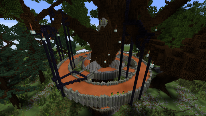 The Hanging Castle of Elder Forest. Minecraft Map