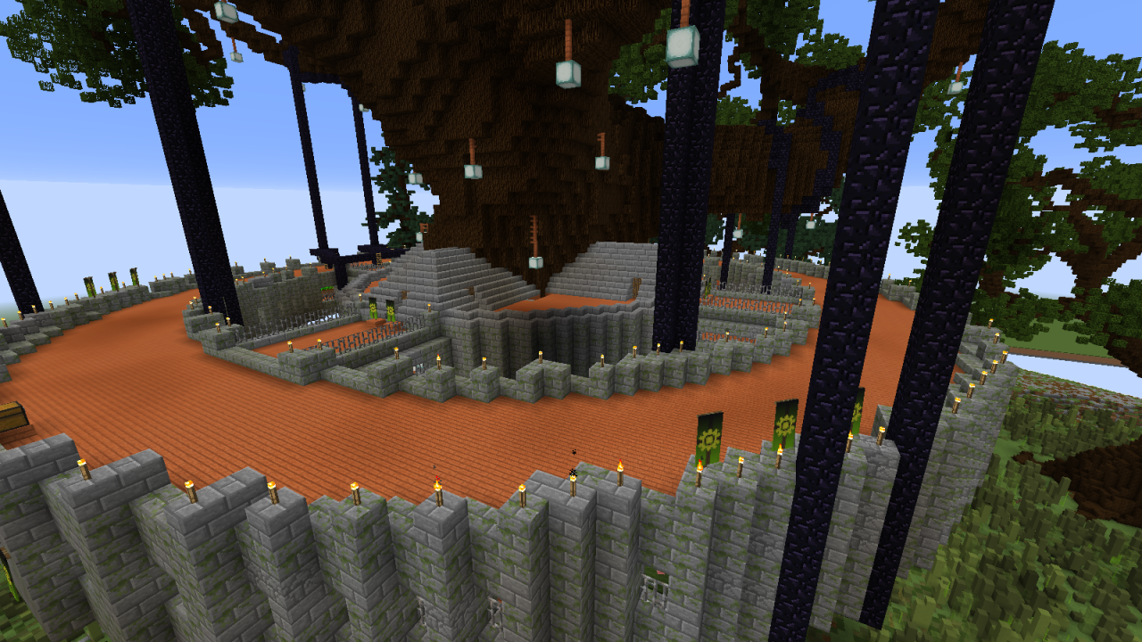 The Hanging Castle of Elder Forest. Minecraft Map