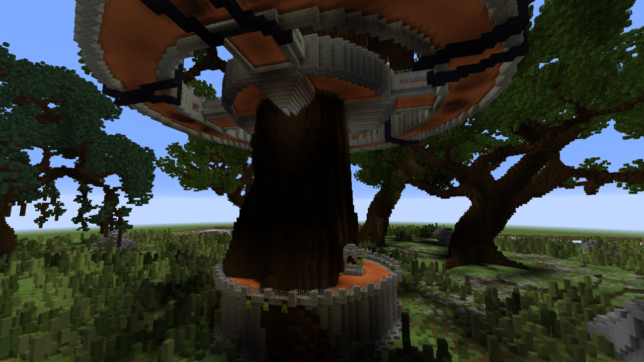 The Hanging Castle of Elder Forest. Minecraft Map