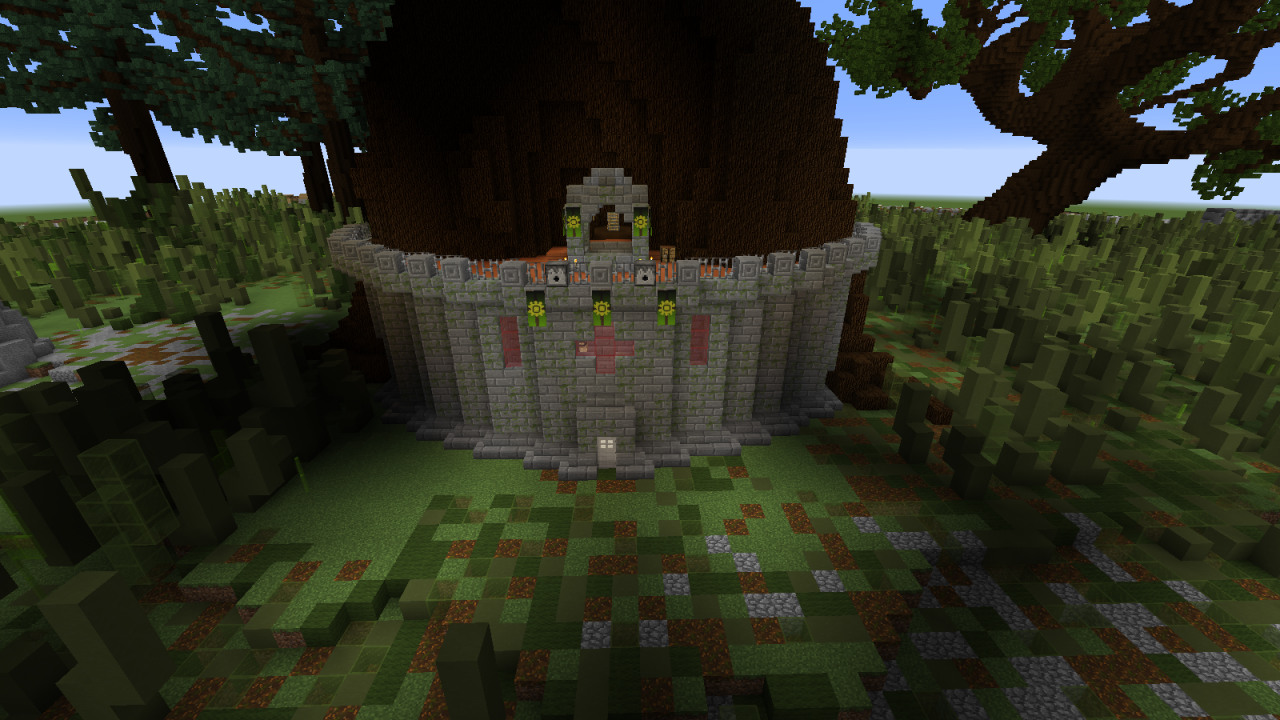 The Hanging Castle of Elder Forest. Minecraft Map