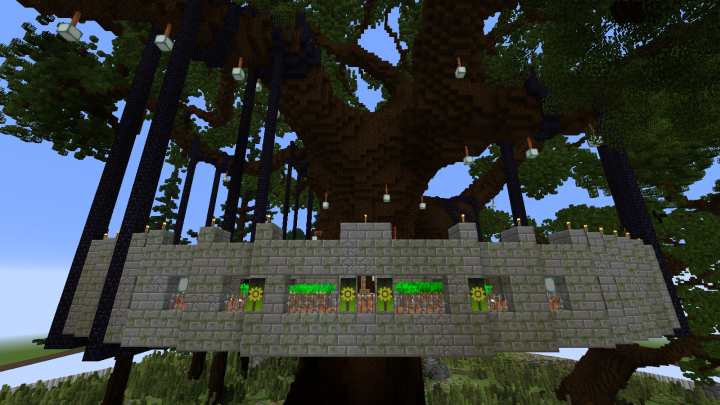 The Hanging Castle of Elder Forest. Minecraft Map