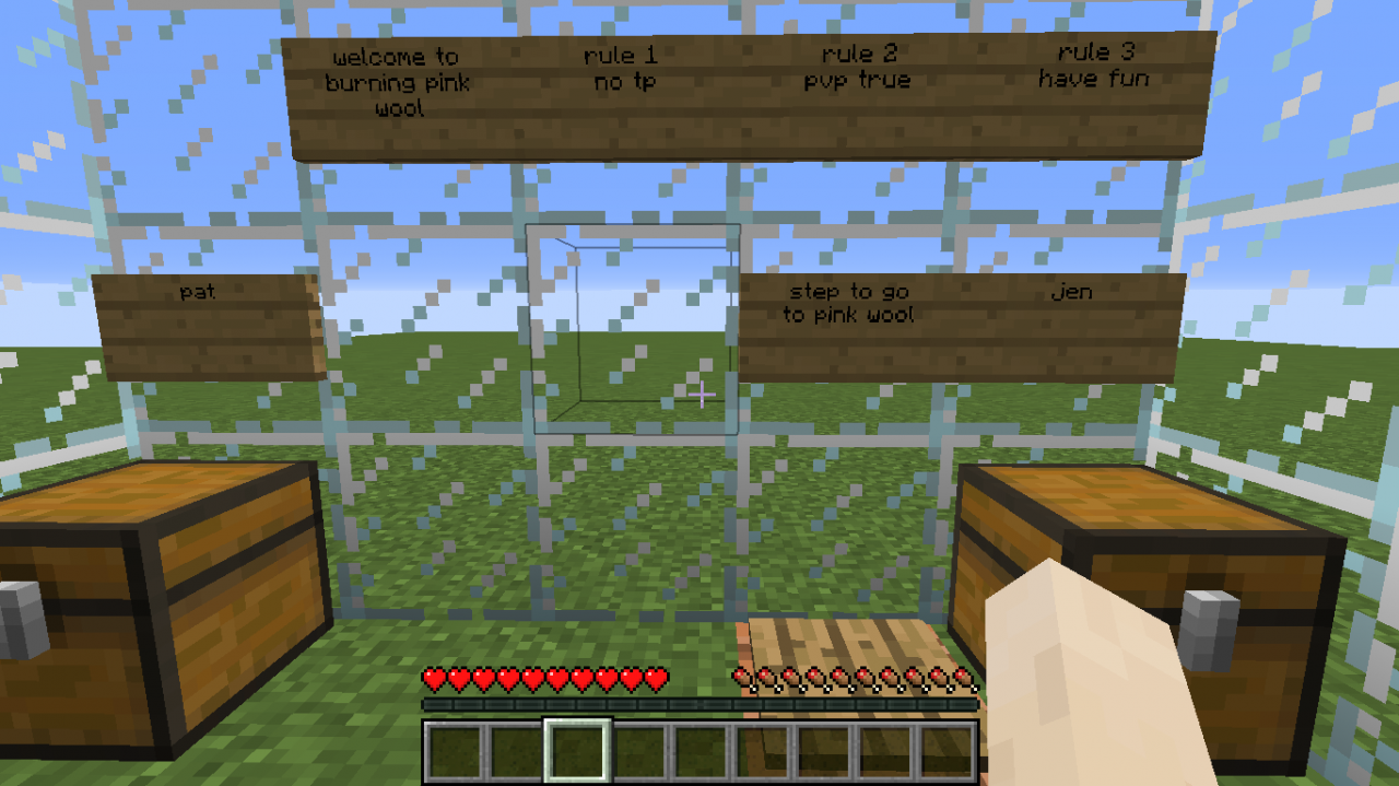 Burning pink wool Popularmmos jen Minecraft Map