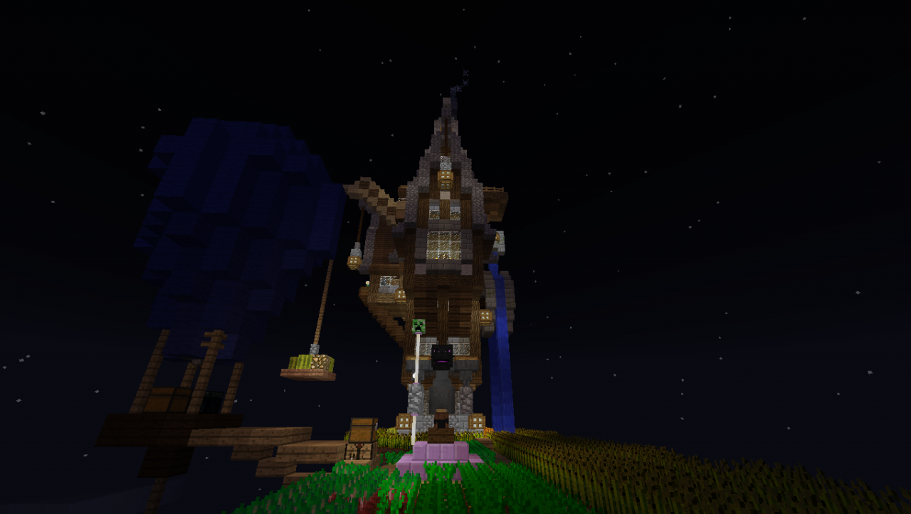 Medieval(Steampunk) house in sky Minecraft Map