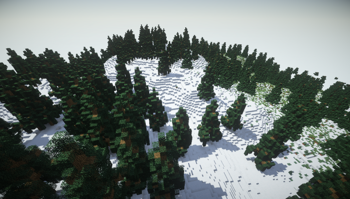 Custom realistic terrain-Snow mountains Minecraft Map