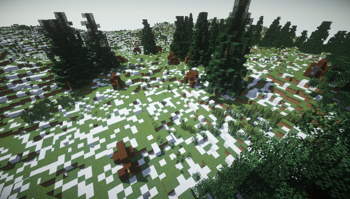 Custom realistic terrain-Snow mountains Minecraft Map