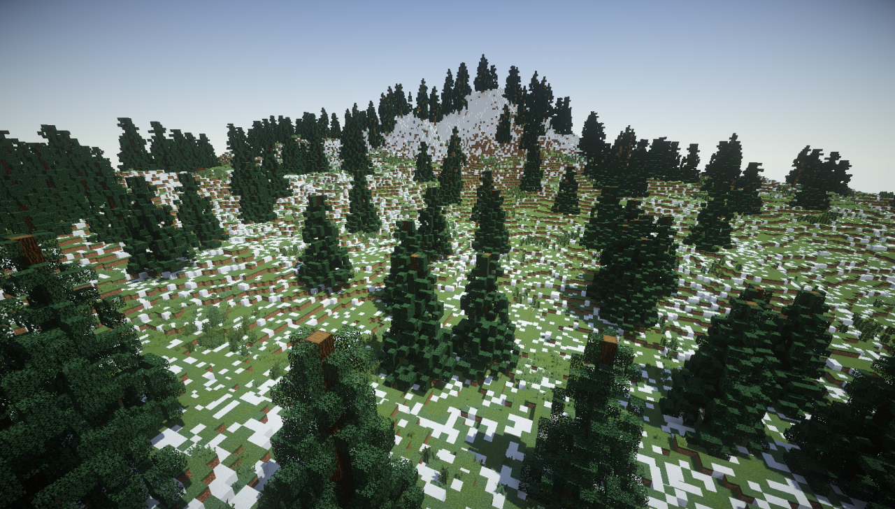 Custom realistic terrain-Snow mountains Minecraft Map