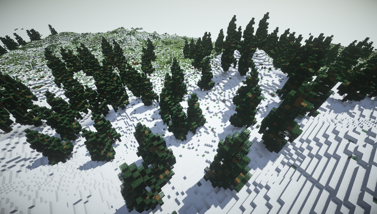 Custom realistic terrain-Snow mountains Minecraft Map