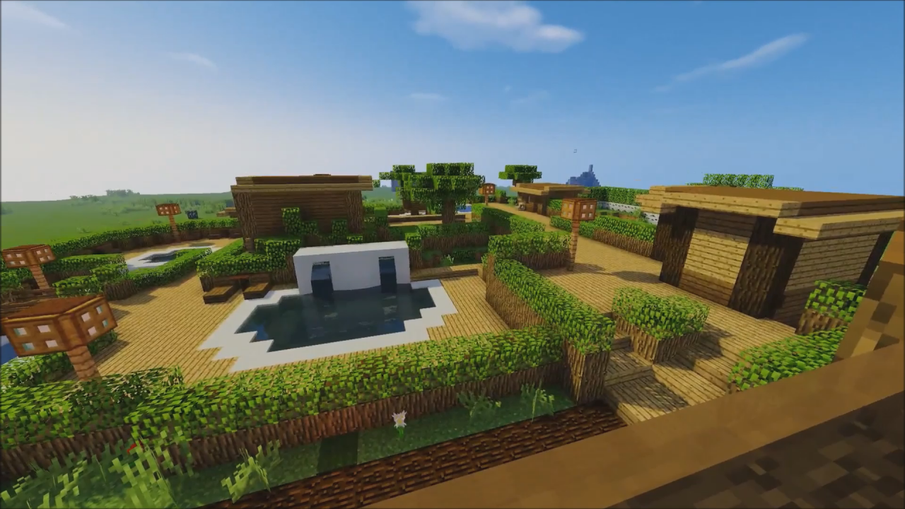 Big Hotel + Subtropical Swimmingpool Minecraft Map