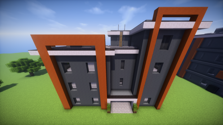 Urban modernist small apartment house pack (8 objects) Minecraft Map