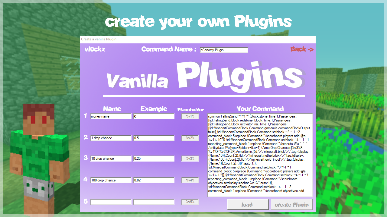 Vanilla Plugins | one command editor Minecraft Map