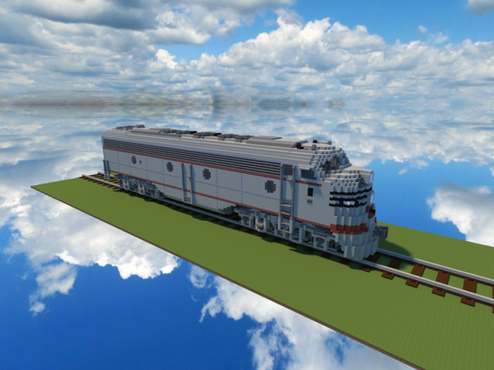Diesel locomotive EMD E8 Burlington route Minecraft Project