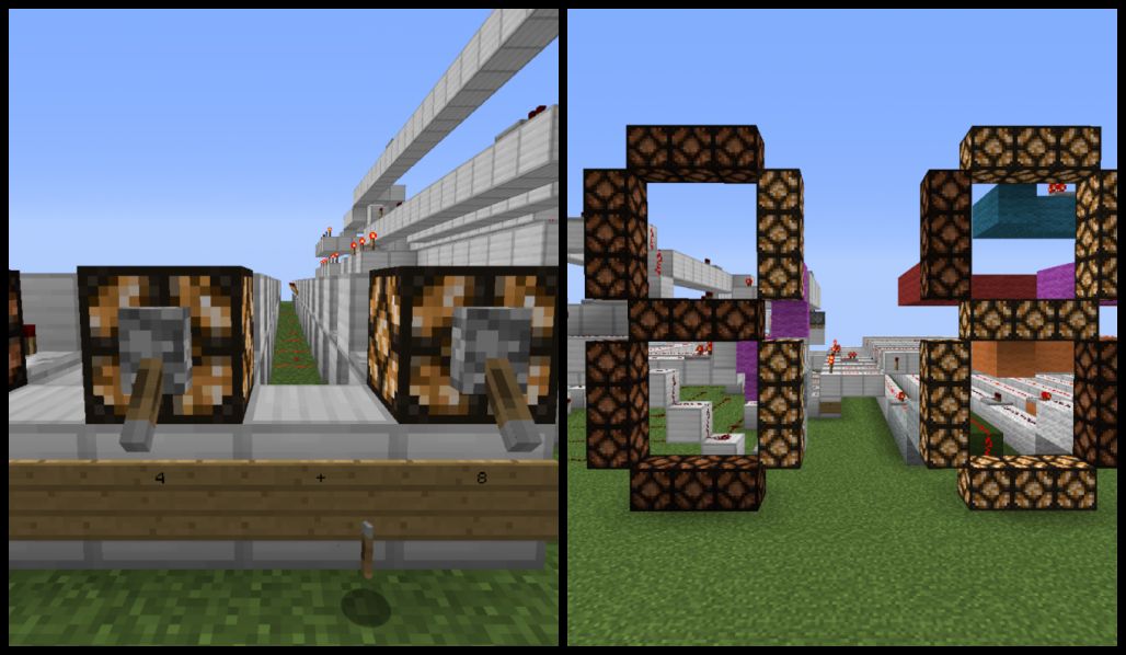 Simple Calculator With 7 segment display Minecraft Map