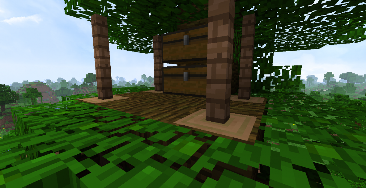 small, simple, and compact Jungle Hut (useful for base-camps) Minecraft Map
