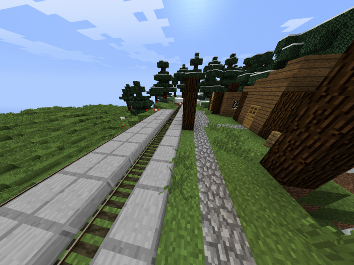 swiss mountain railway inspired line Minecraft Map