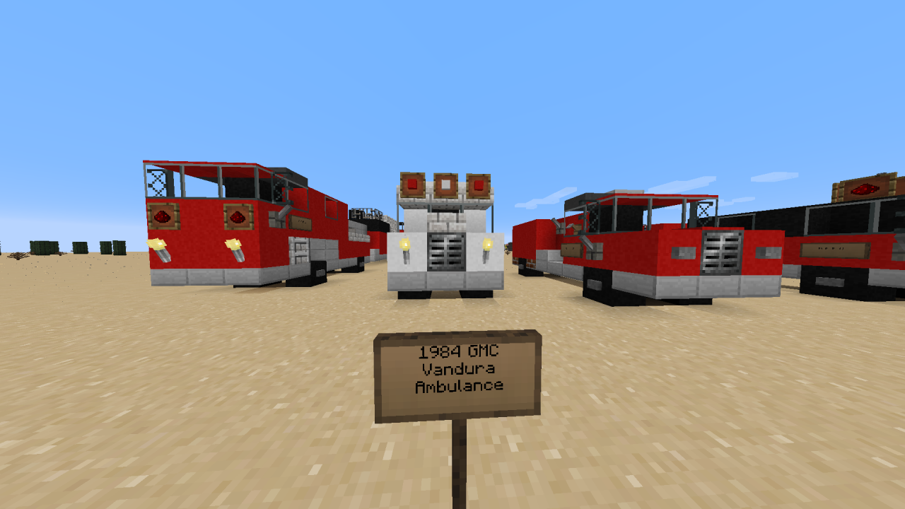 Greenfield fire department pack 3 Vintage Fire Vehicles Minecraft Map