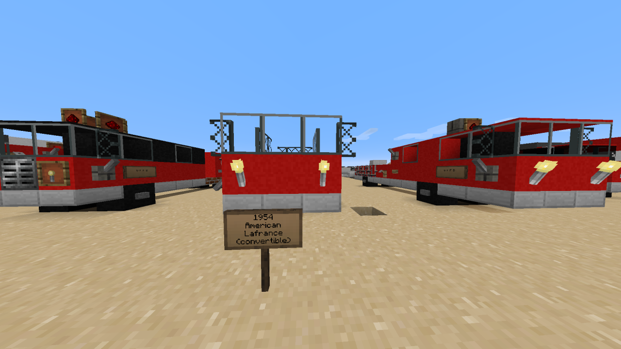 Greenfield fire department pack 3 Vintage Fire Vehicles Minecraft Map