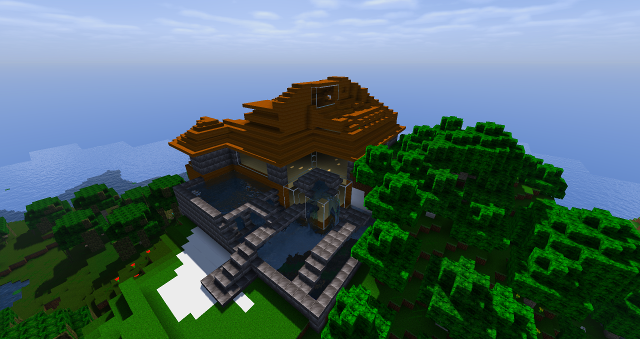 Realy nice mansion w unique roof work Minecraft Map