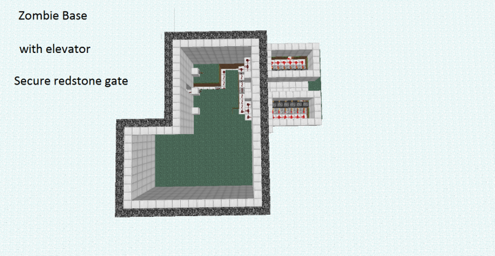 Red stone Bunker Base Minecraft Map