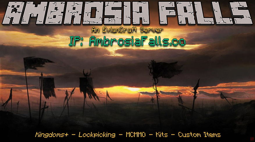 Ambrosia Falls - Kingdoms+ | PVP | Raiding | OP | Kits Minecraft Server