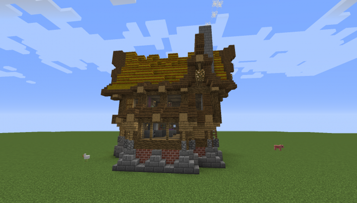 Snow Man's Lodge - Medieval house Minecraft Map