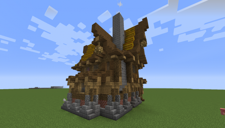 Snow Man's Lodge - Medieval house Minecraft Map