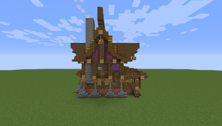 Snow Man's Lodge - Medieval house Minecraft Map