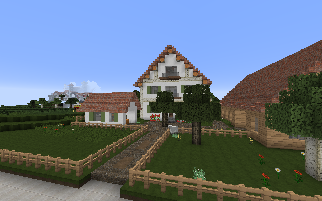 Castle with small village and farms Minecraft Map