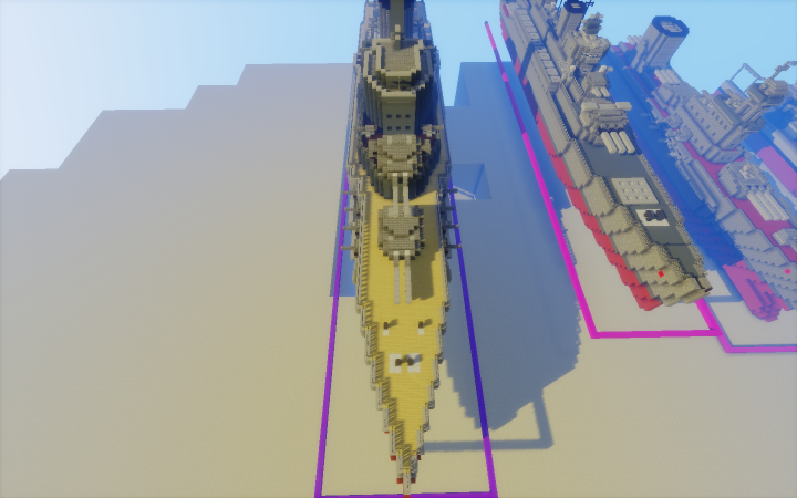 Royal Navy battleship HMS Warspite Minecraft Map