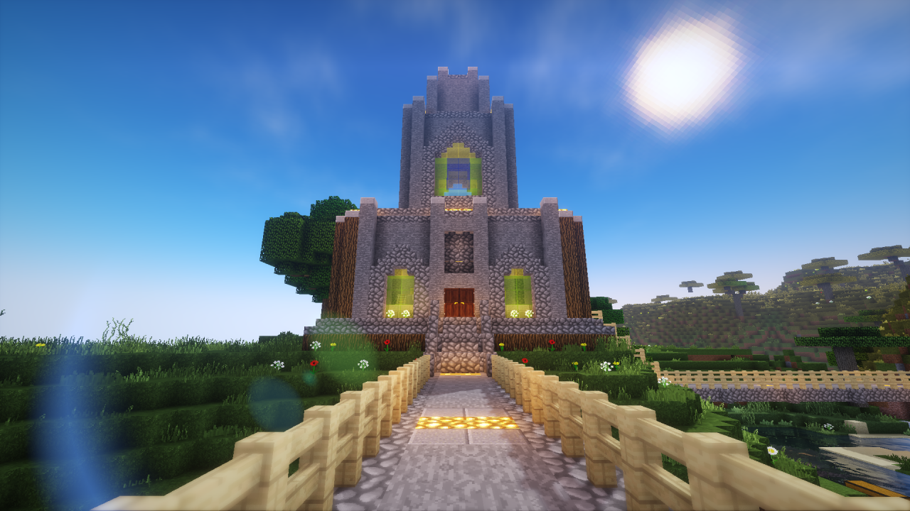 Custom church made to fit vanilla village Minecraft Map