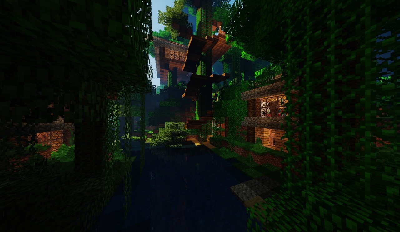 Jungle Village [everyting decorated on the inside] Minecraft Map
