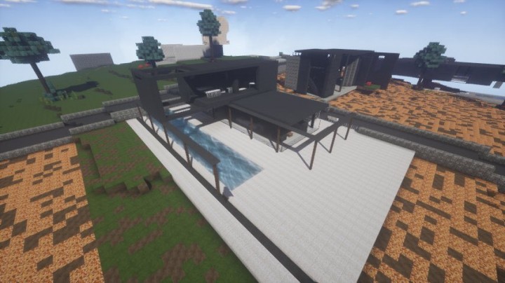 Minimal black modern house Minecraft Map