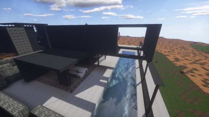Minimal black modern house Minecraft Project