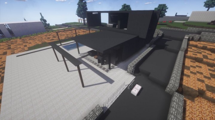 Minimal black modern house Minecraft Project