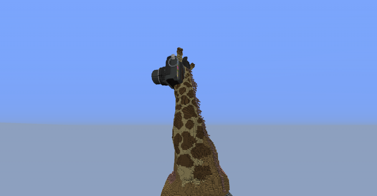 Giraffe and Photographer: Surreal Combination Minecraft Map