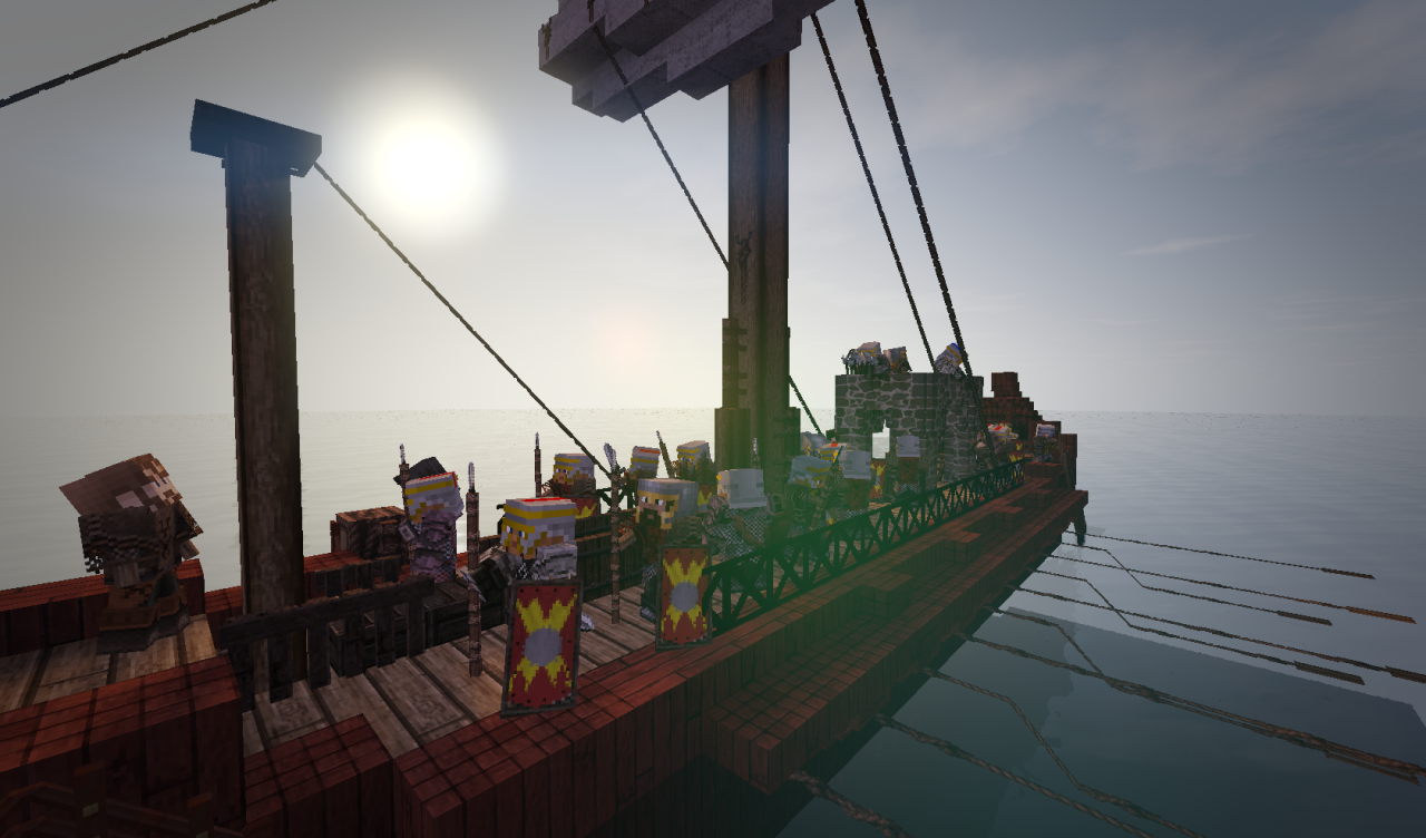 small Galley roman like with crew in ConquestReforged Minecraft Map
