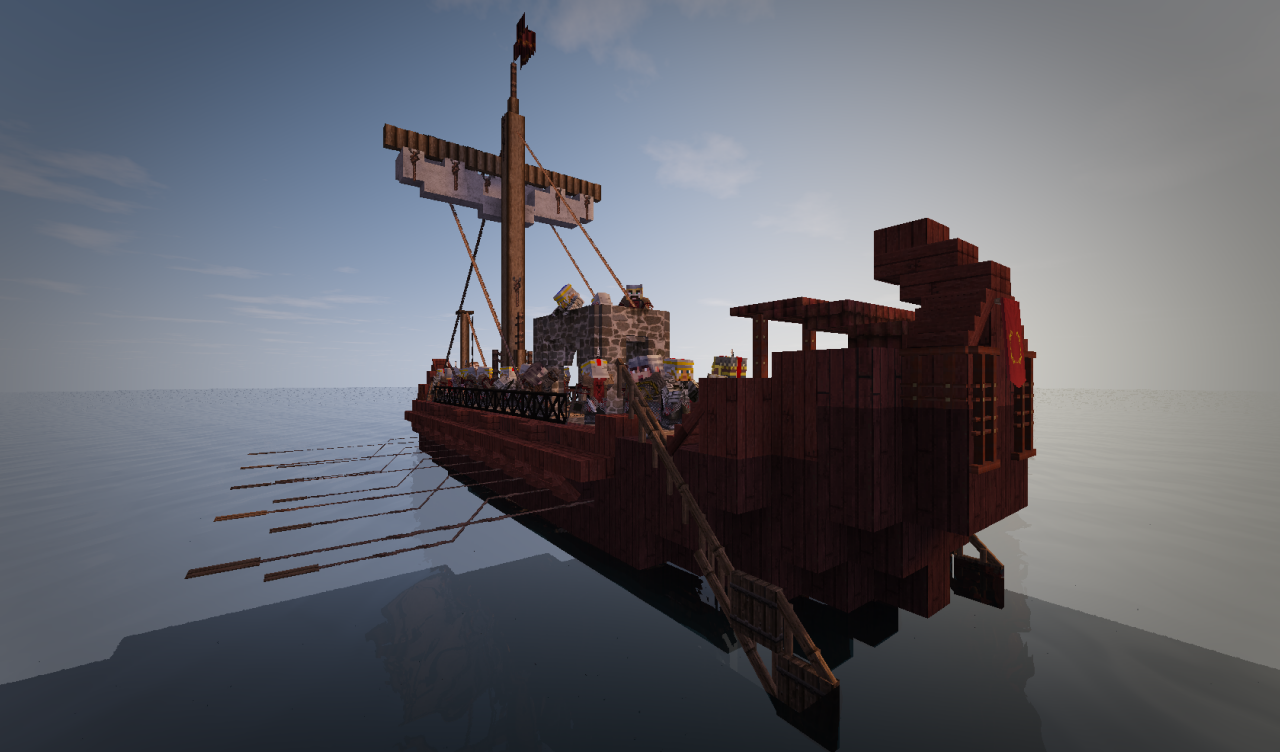 small Galley roman like with crew in ConquestReforged Minecraft Map