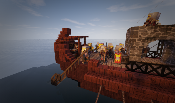 small Galley roman like with crew in ConquestReforged Minecraft Map