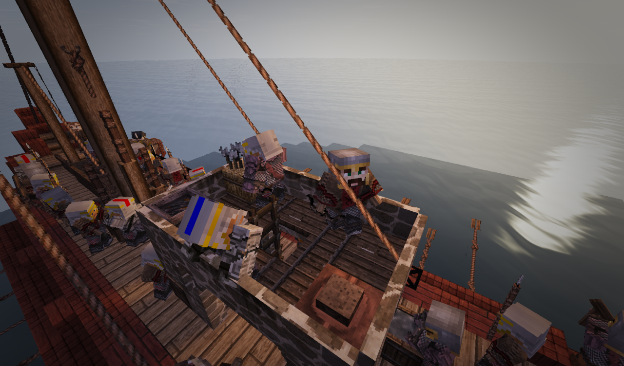small Galley roman like with crew in ConquestReforged Minecraft Map
