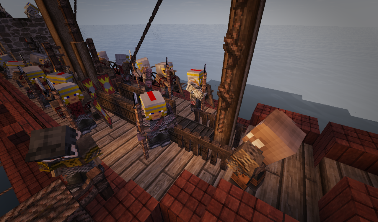 small Galley roman like with crew in ConquestReforged Minecraft Map